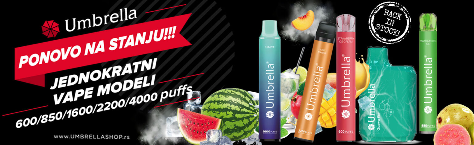 Umbrella JEDNOKRATNI VAPE MODELI ponovo na stanju! - Stadion Shopping ...